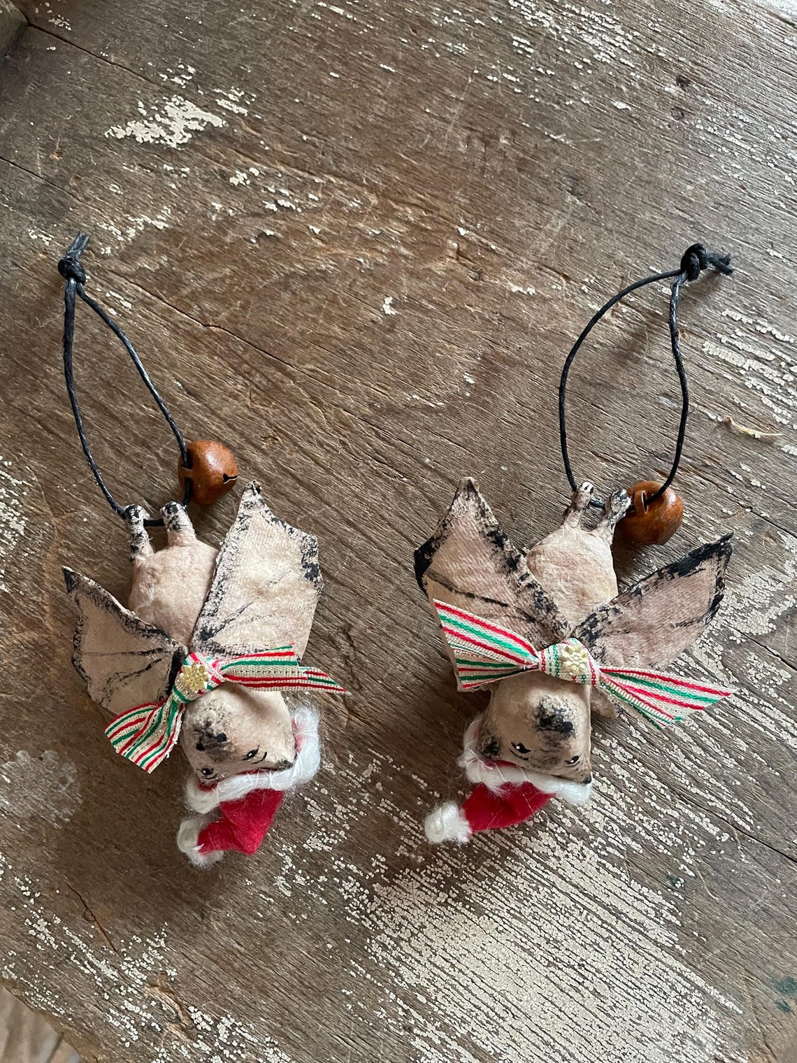 Spun Cotton Christmas Jingle Bat Ornament - Etsy
