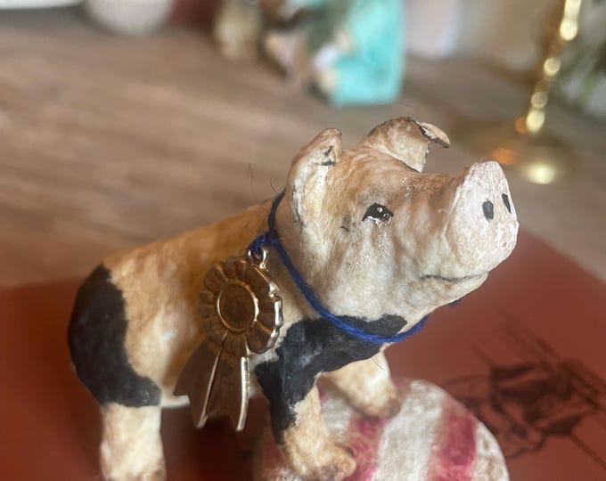 Spun Cotton State Fair Pig Figure Decoration - Etsy