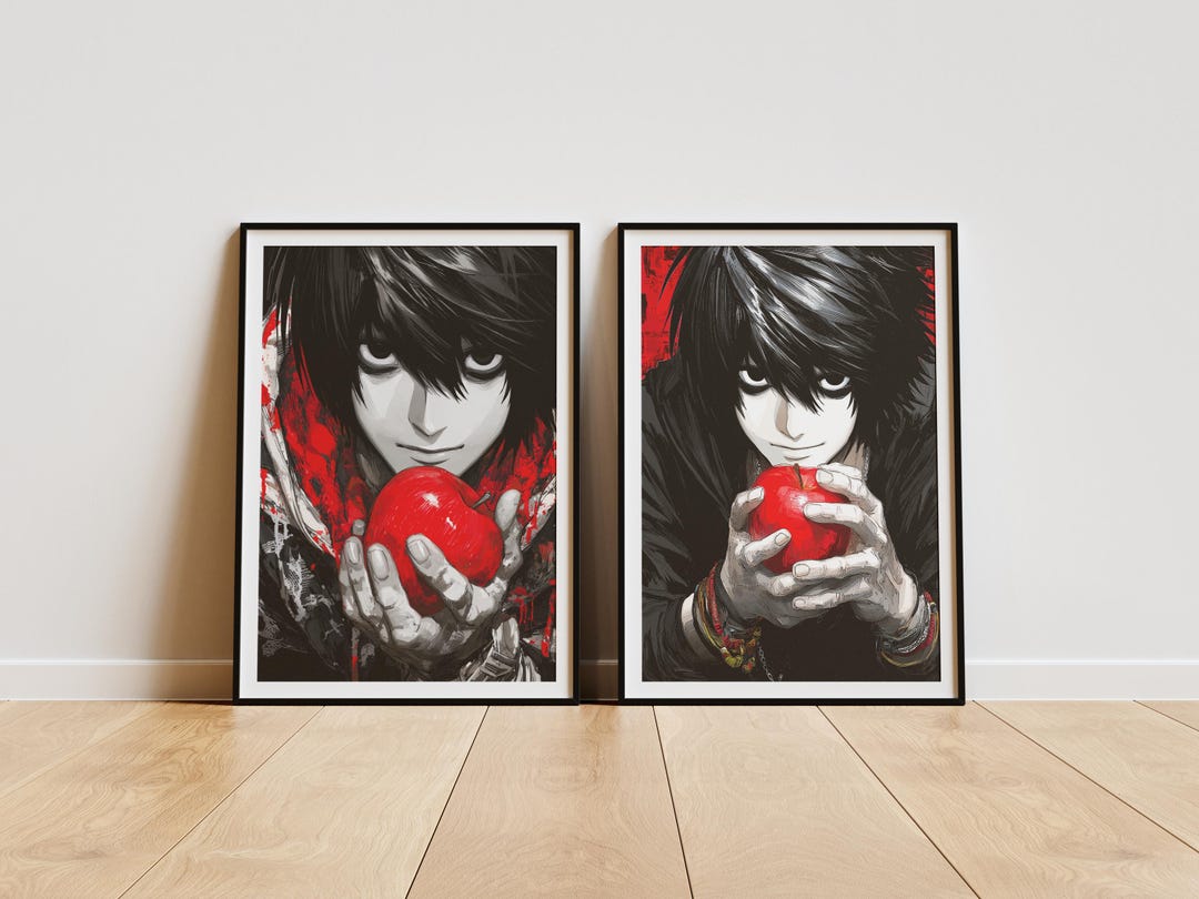 L Lawliet From Death Note Digital Poster Set – 2 Stunning Fan Art ...