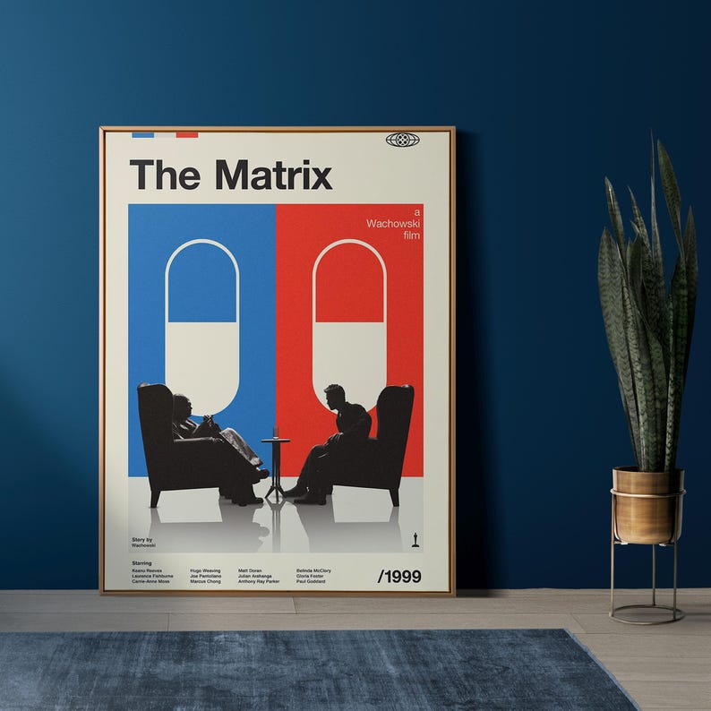 The Matrix Poster, Blue & Red Pill Poster, the Matrix Art, the Matrix ...