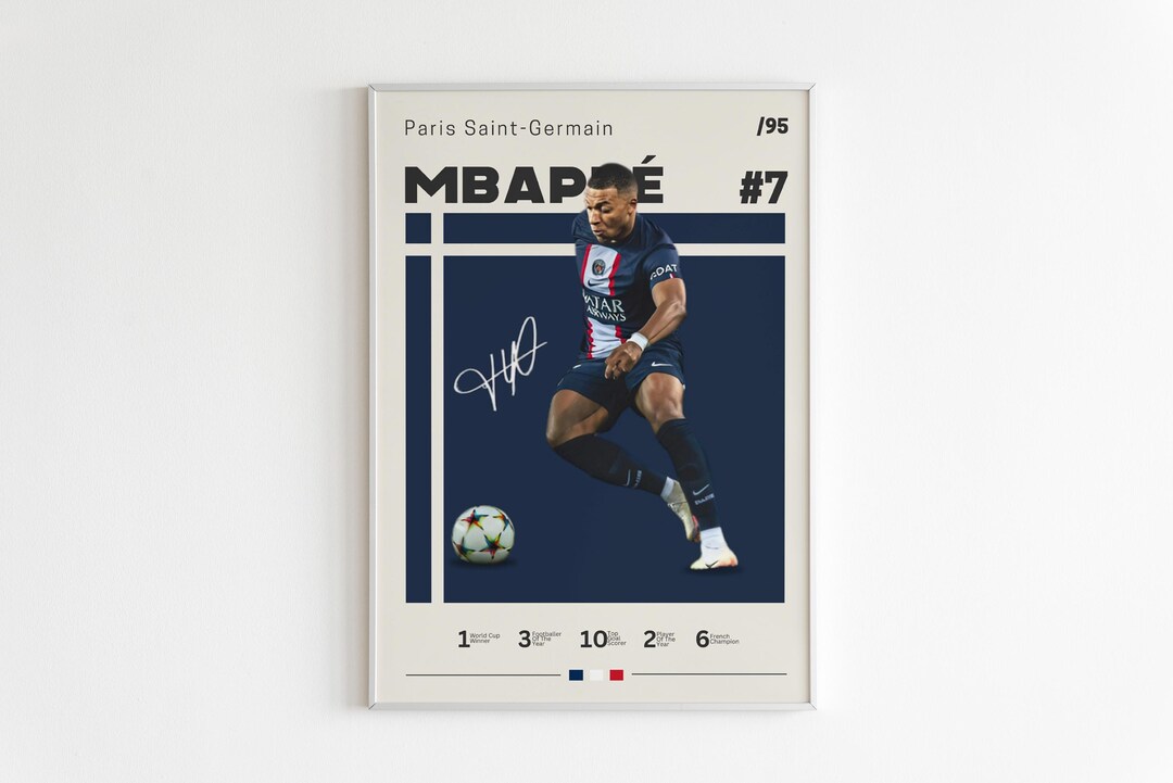 Kylian Mbappé Poster, Mbappe Poster, Kylian Mbappé Art, Mbappé Art ...