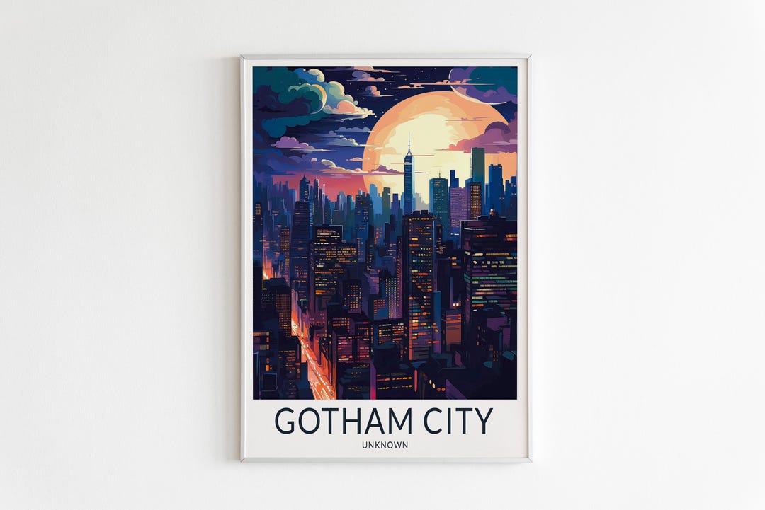 Gotham City Poster, Gotham City Art, Gotham City Retro Poster, Vintage ...