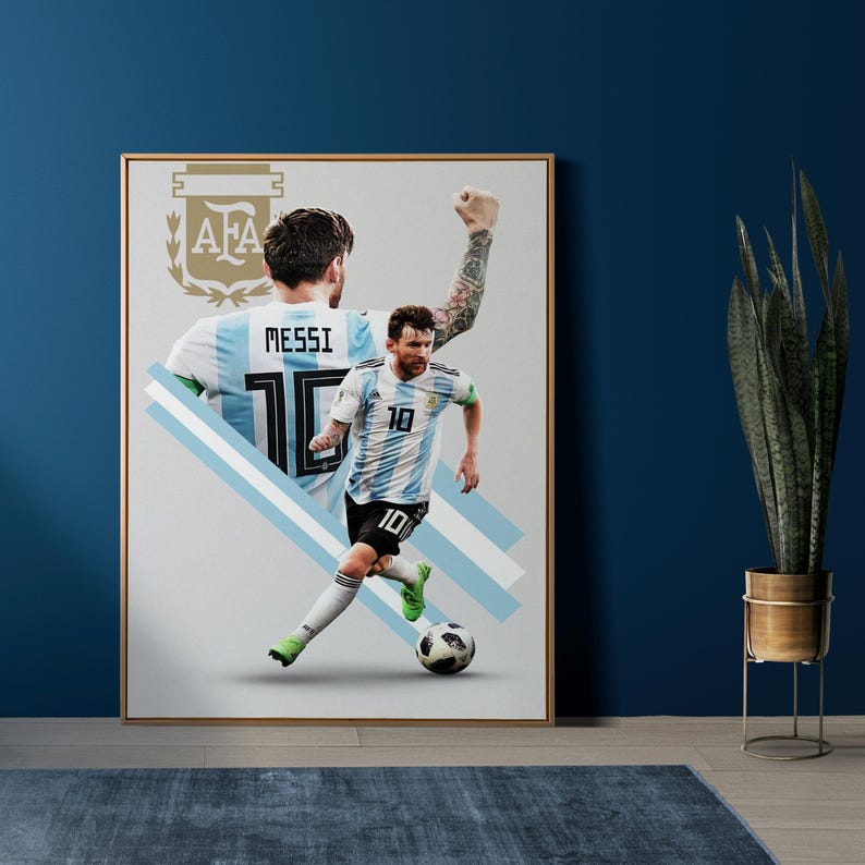 Lionel Messi World Cup Poster, Lionel Messi Argentina Art, Retro Poster ...