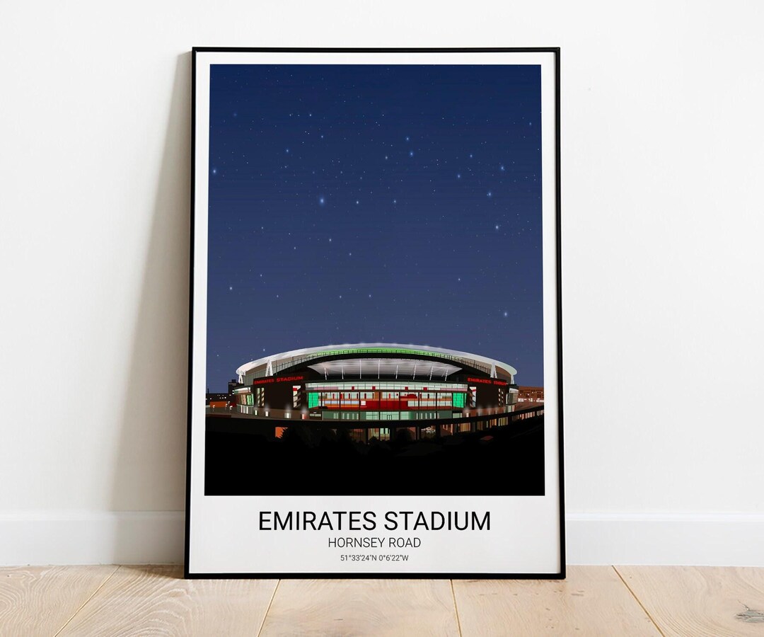 Arsenal Stadium Poster, Emirates Stadium Art, Arsenal Art, Retro Poster ...