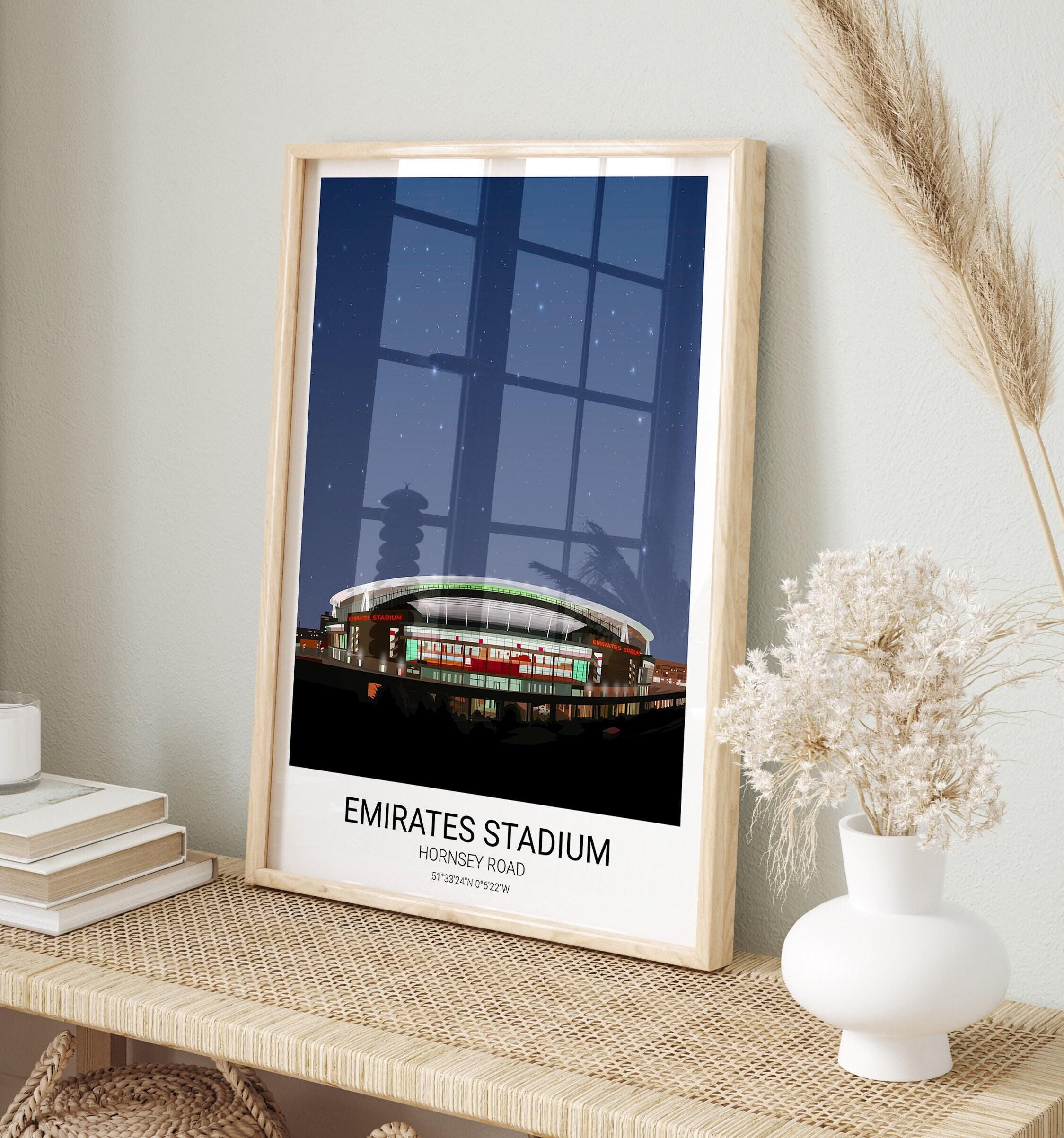 Arsenal Stadium Poster, Emirates Stadium Art, Arsenal Art, Retro Poster ...