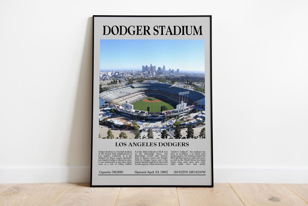 Dodger Stadium Poster, Los Angeles Dodgers Print, Baseball Fans ...