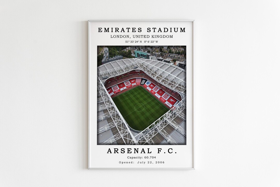 Arsenal Stadium Poster, Emirates Stadium Art, Arsenal Art, Retro Poster ...