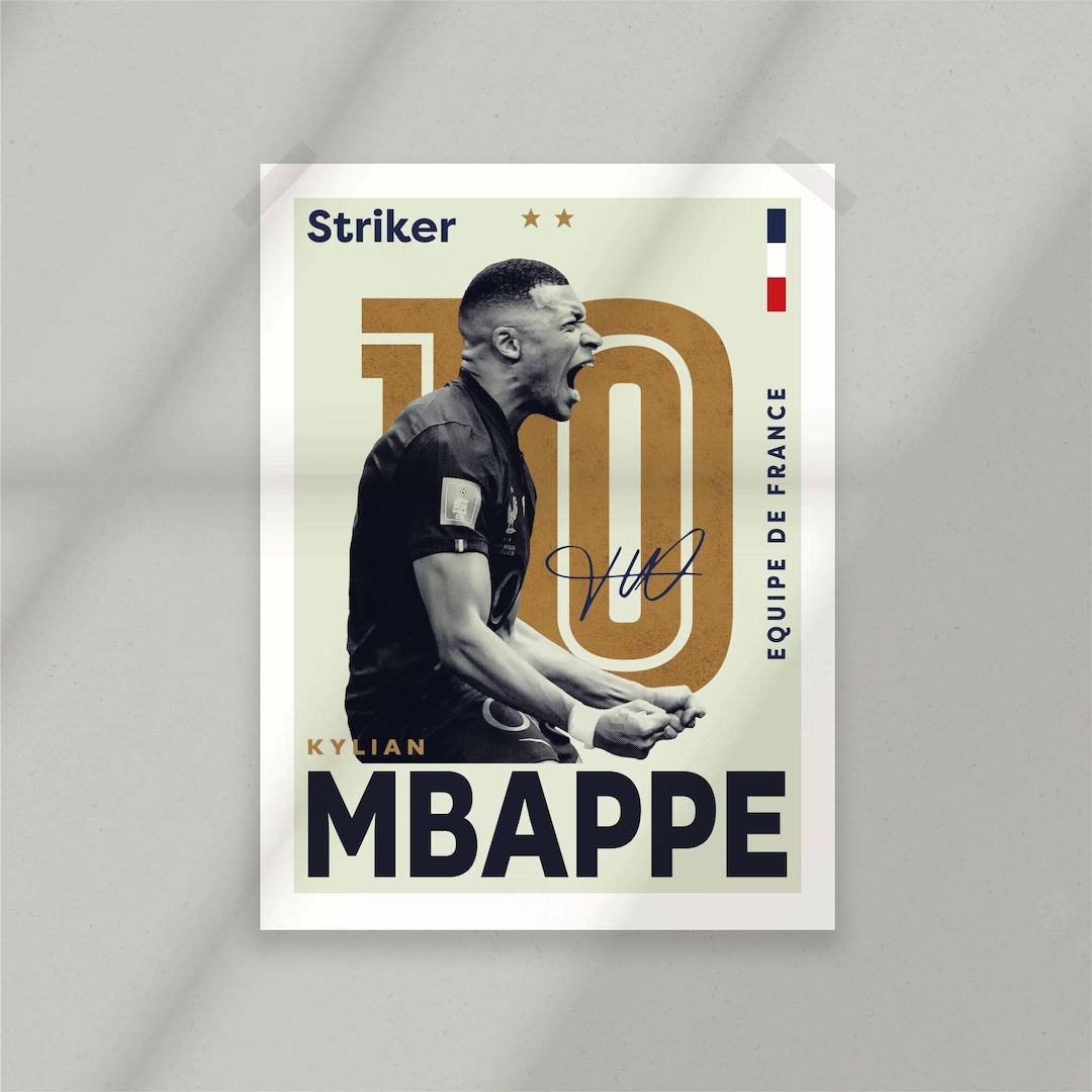 Kylian Mbappé Poster, Mbappe Poster, Kylian Mbappé Art, Mbappé Art ...