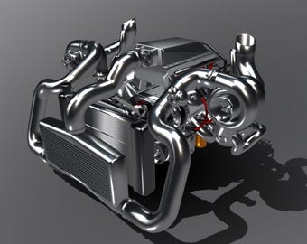Supercharged LS V8 6.0 Twin Turbo Engine 3D Model (STL & GLB Files ...