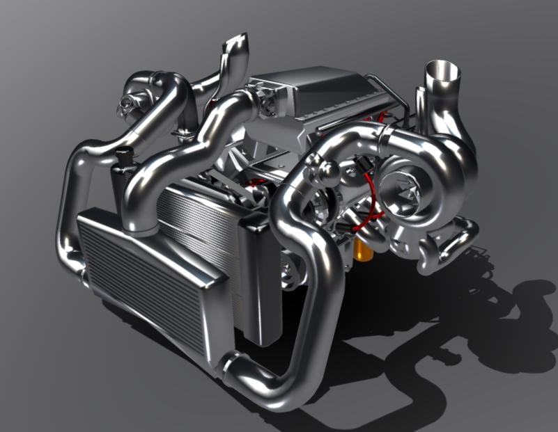 Supercharged LS V8 6.0 Twin Turbo Engine 3D Model (STL & GLB Files ...
