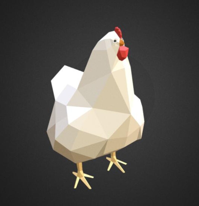 Beginner Friendly Cute Fat Low-poly Chicken 3D Printable STL & GLB ...