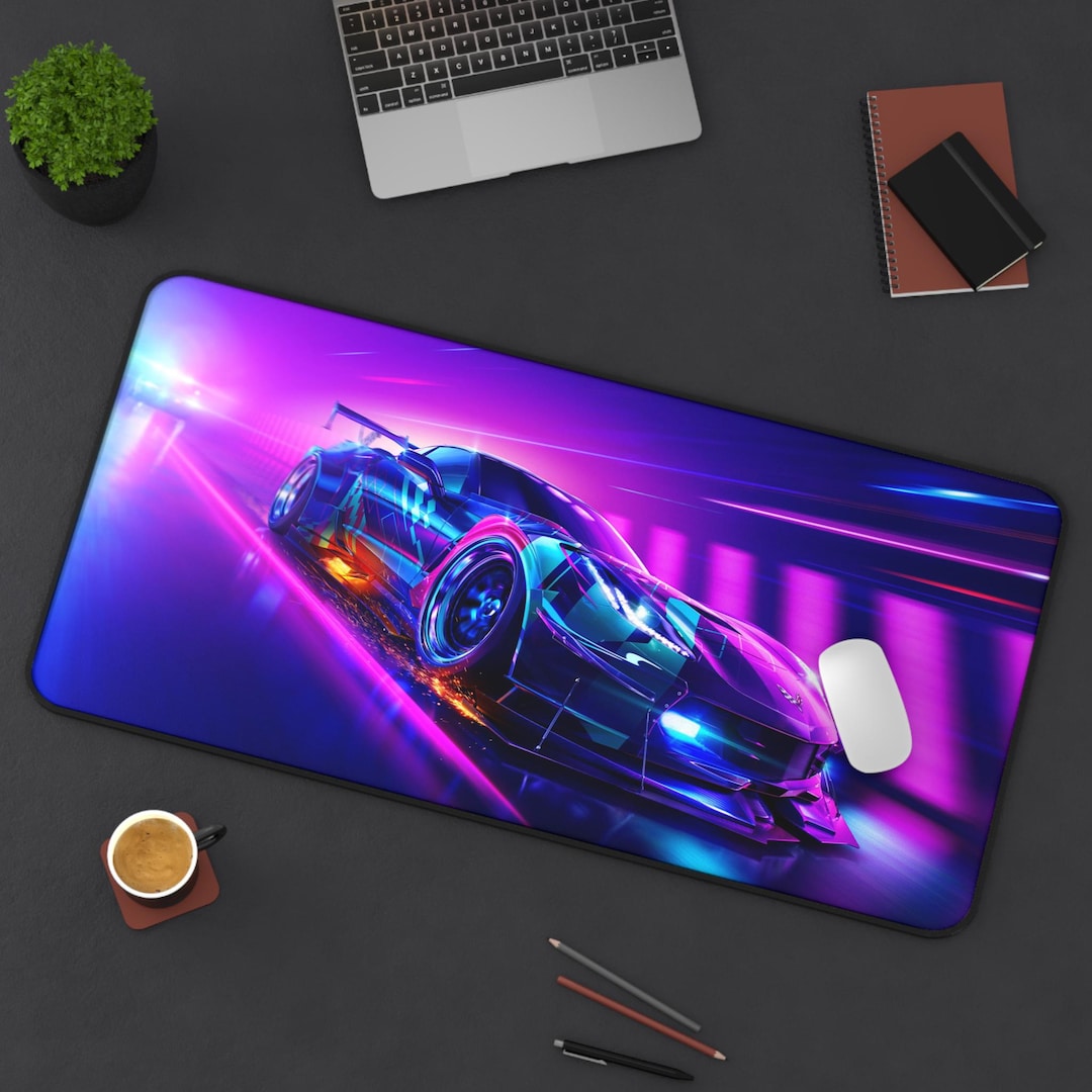Pink & Purple Chevy Corvette XL Gaming Mouse Pad – High-performance ...