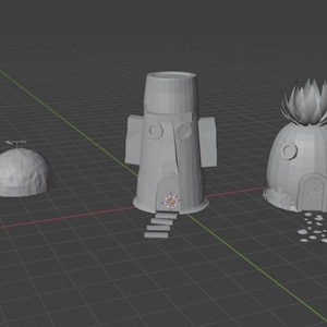 Bikini Bottom Conch Street Spongebob, Squidward, Patricks Houses ...