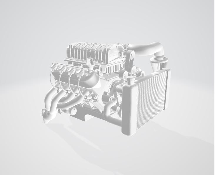 Supercharged LS V8 Engine 3D Model (STL & GLB Files) - Printable for ...