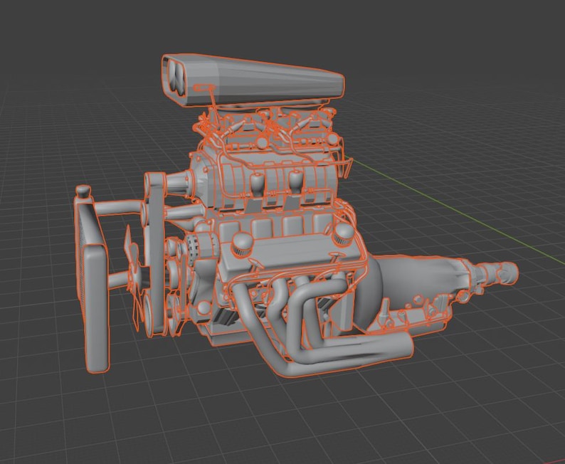 Supercharged Sbc V8 Engine 3D Model (STL & GLB Files) - Printable for ...