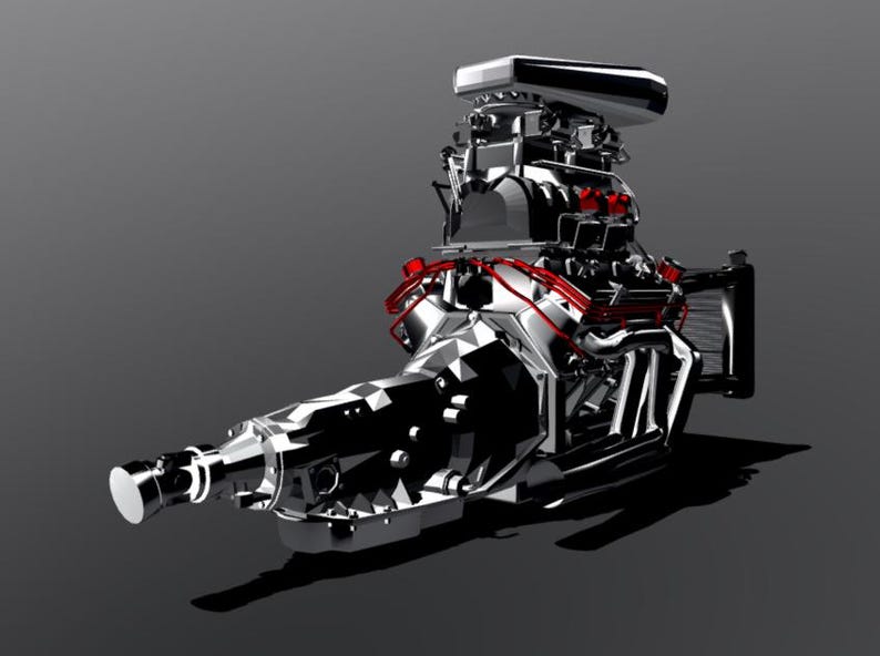 Supercharged Sbc V8 Engine 3D Model (STL & GLB Files) - Printable for ...