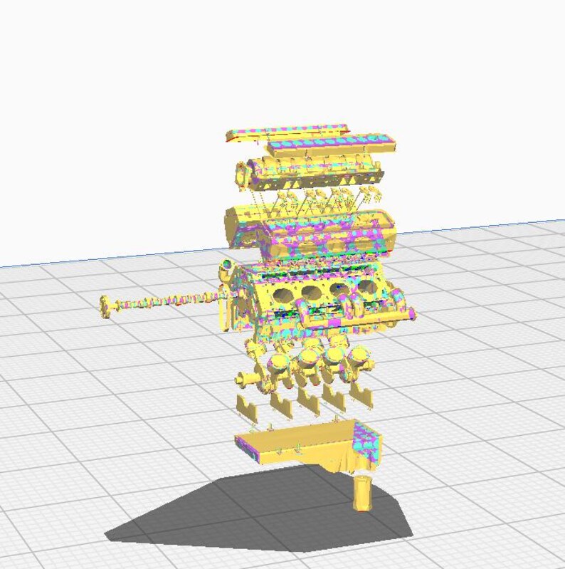 Disassembled V8 Engine Block – Build Your Own Engine Model Kit – STL 3D ...
