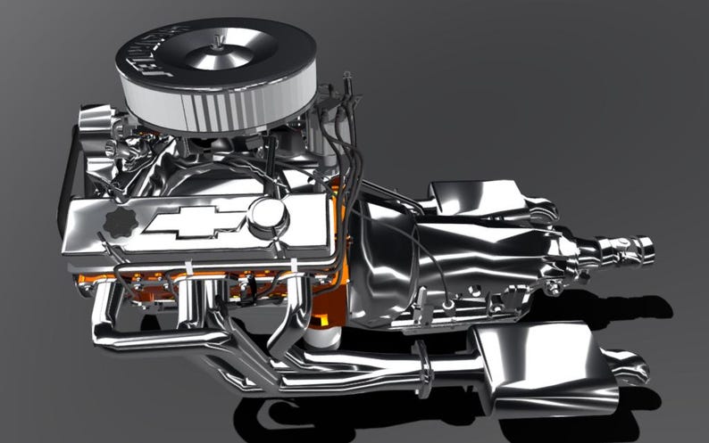 Supercharged Sbc V8 Engine 3D Model (STL & GLB Files) - Printable for ...