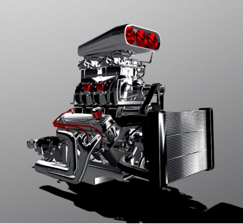 Supercharged Sbc V8 Engine 3D Model (STL & GLB Files) - Printable for ...