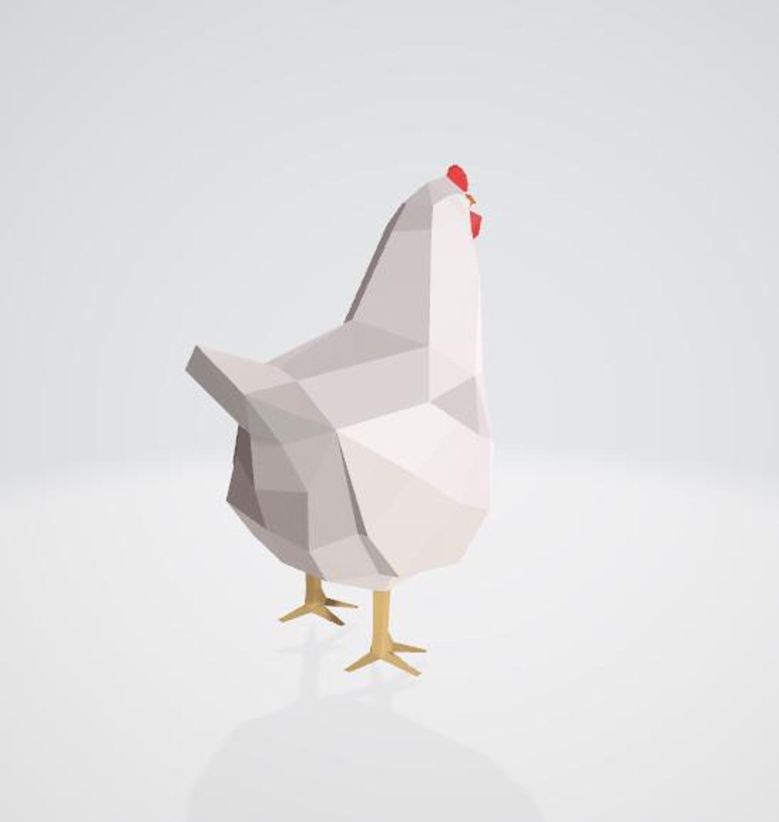 Beginner Friendly Cute Fat Low-poly Chicken 3D Printable STL & GLB ...