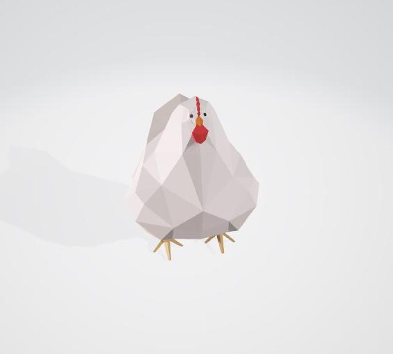 Beginner Friendly Cute Fat Low-poly Chicken 3D Printable STL & GLB ...