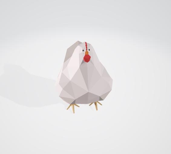 Beginner Friendly Cute Fat Low-poly Chicken 3D Printable STL & GLB ...