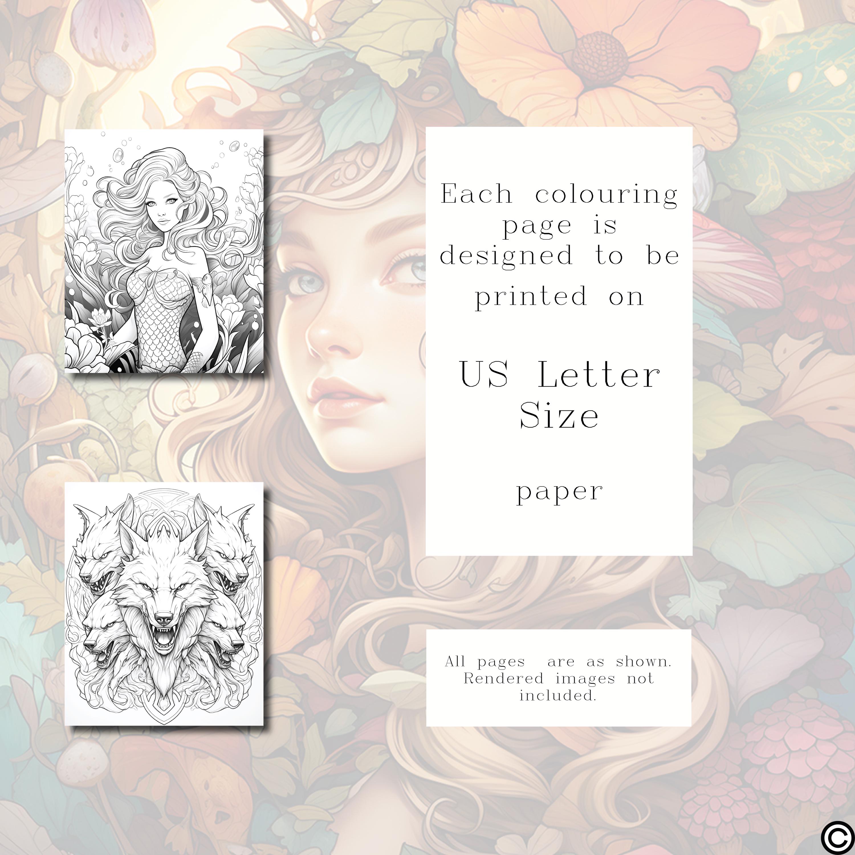 20 Magical Fantasy Coloring Pages, Fantasical Coloring Sheets, Adult ...