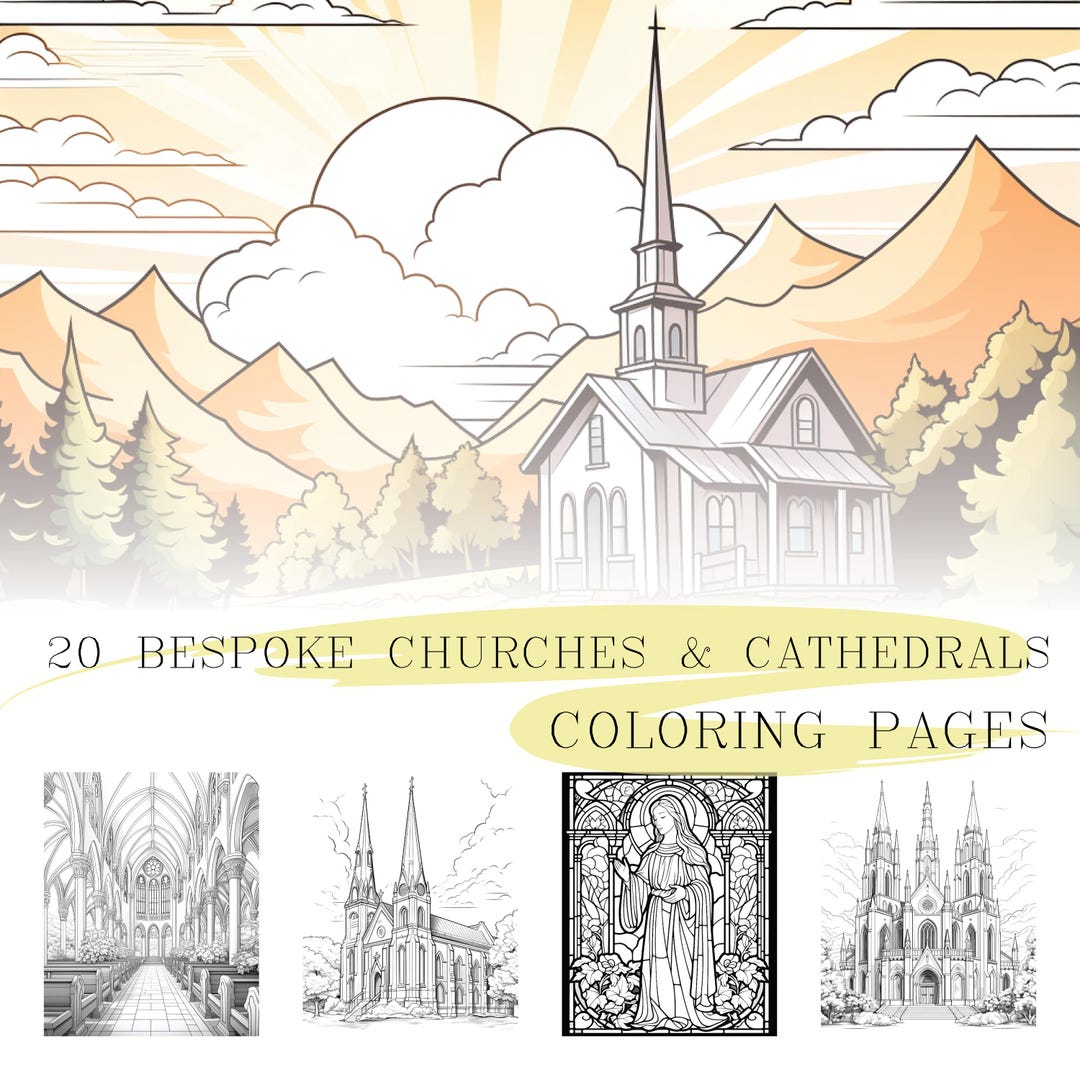 20 Church and Cathedral Coloring Pages, Christian Coloring Sheets ...
