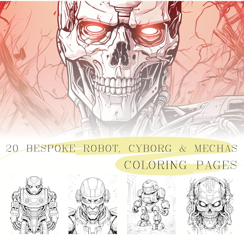 Adult Coloring Pages Cyborg - Etsy