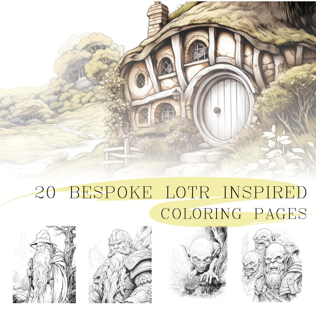 20 Middle Earth Coloring Pages, LOTR Inspired Coloring Sheets, Adult ...
