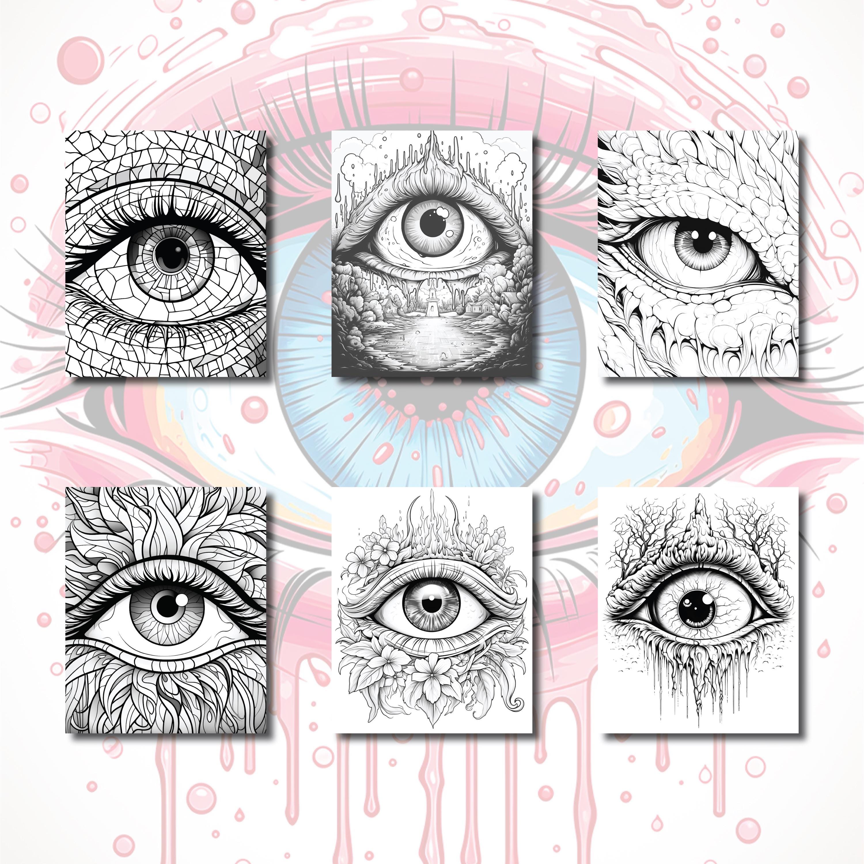 20 Detailed Eyes Coloring Pages: Adult & Kids Printable Sheets (PDF) - Etsy