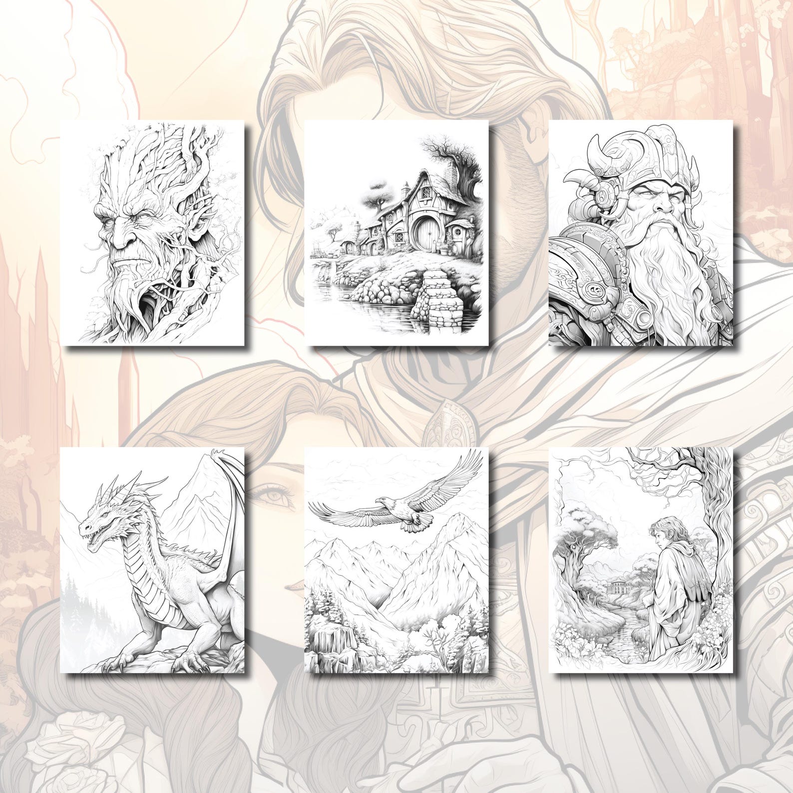 20 Middle Earth Coloring Pages, LOTR Inspired Coloring Sheets, Adult ...