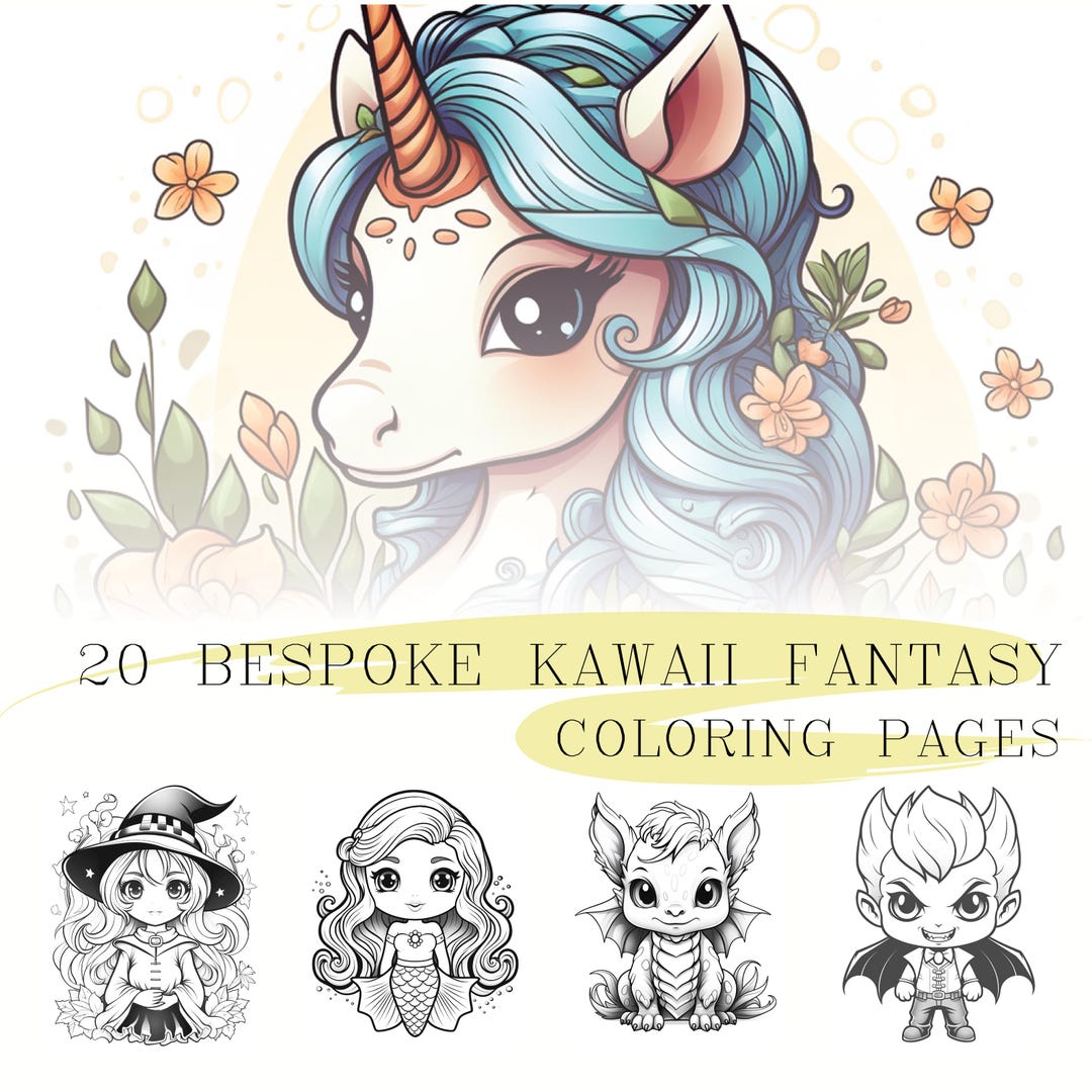20 Kawaii Anime Coloring Pages: Fantasy Art for Adults & Kids ...