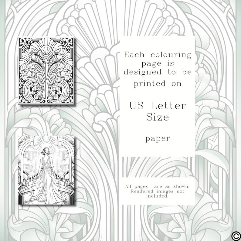 20 Art Deco Coloring Pages, Love Coloring Sheets, Adult & Kids Coloring ...