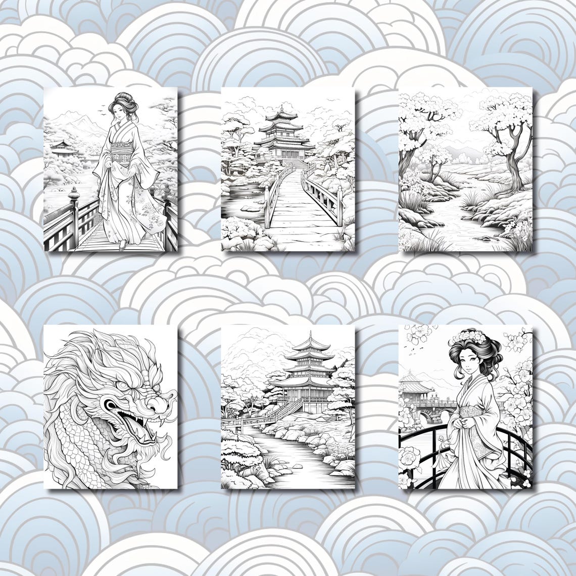 20 Japanese Coloring Pages, Japan Inspired Coloring Sheets, Adult ...