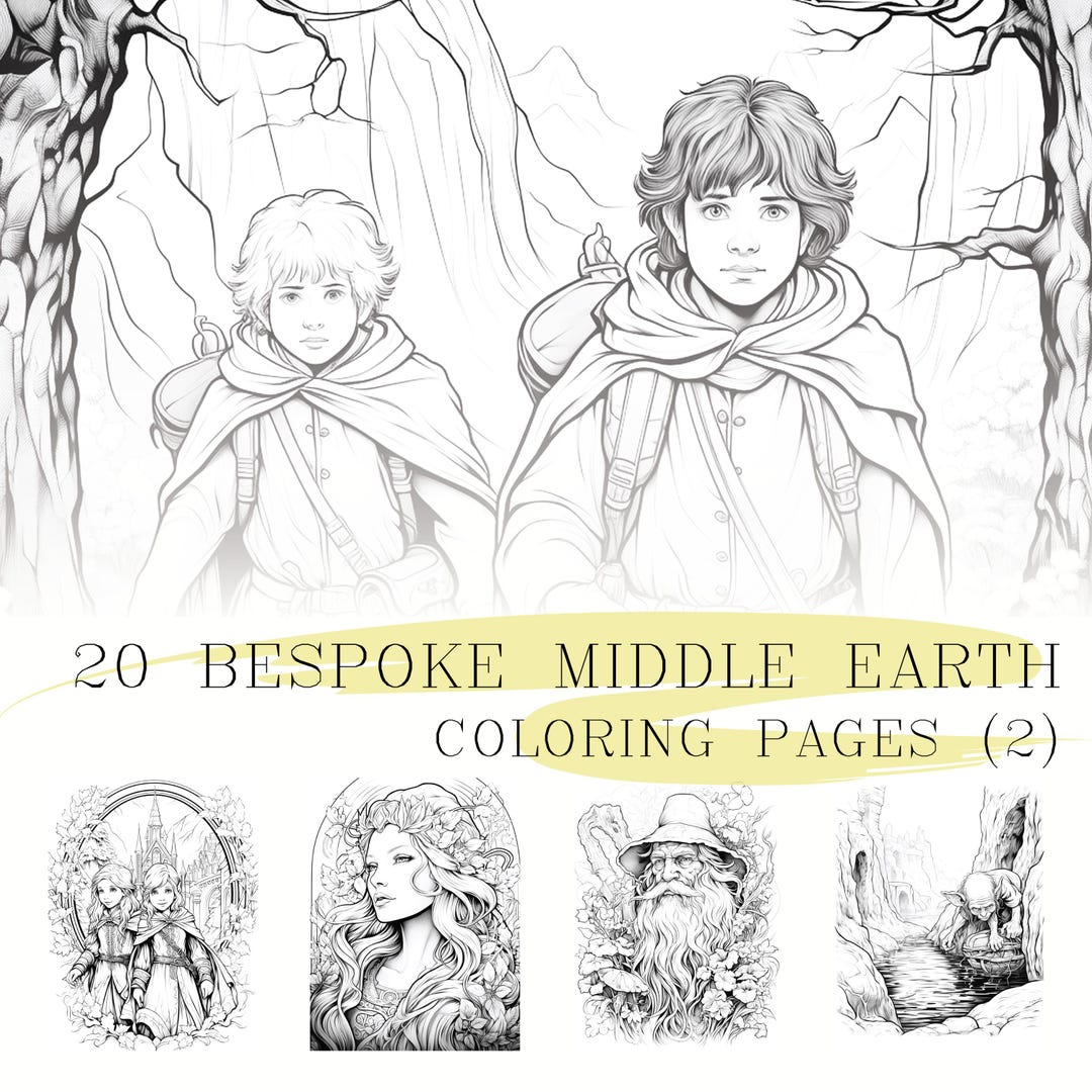20 Middle Earth Coloring Pages, LOTR Inspired Coloring Sheets, Adult ...