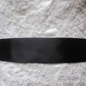Black 2 50mm Wide Silky Satin Ribbon Wedding Gown Sash - Etsy