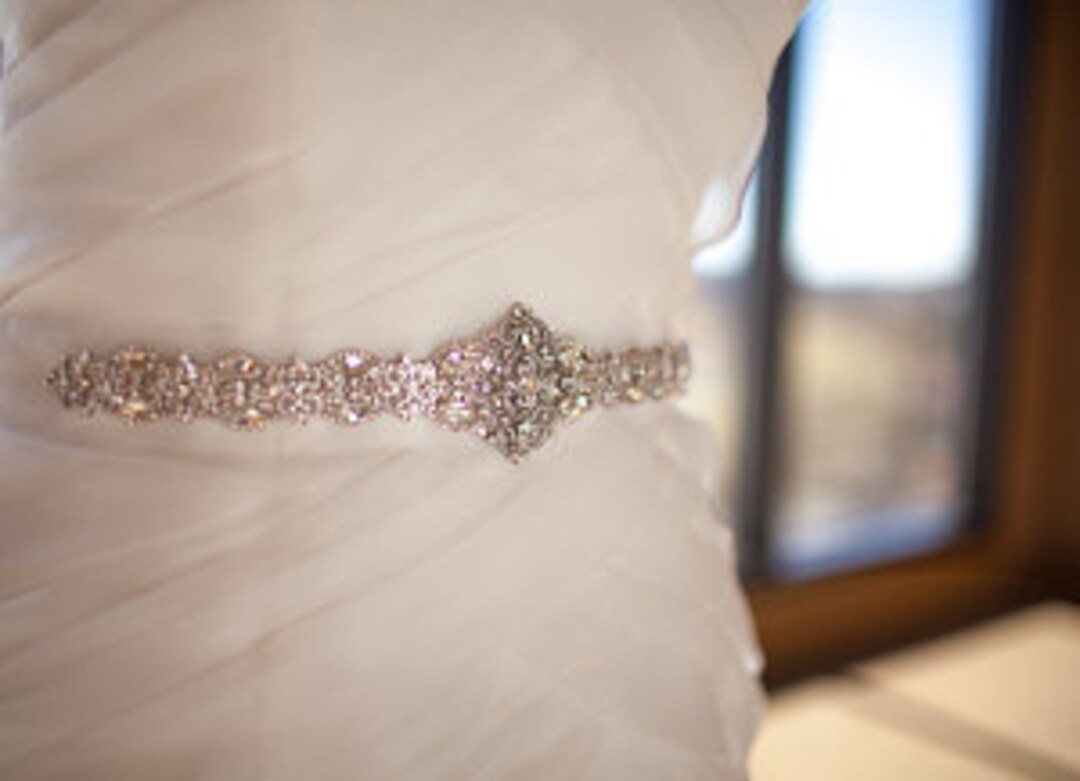 Amelia Bridal Dress Gown Beaded Jeweled Crystal Belt Sash Vintage ...