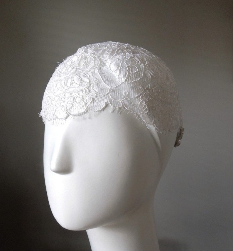 Lace Cap Lace Juliet Cap Vintage lace cap Silk Drop Veil | Etsy