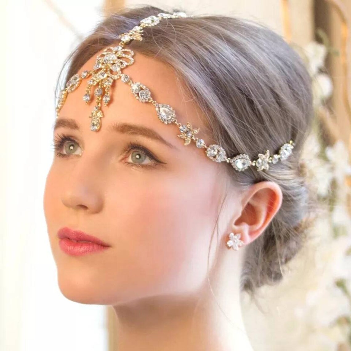 Gold Headchain Head Chain Wedding Boho Headpiece Bridal - Etsy
