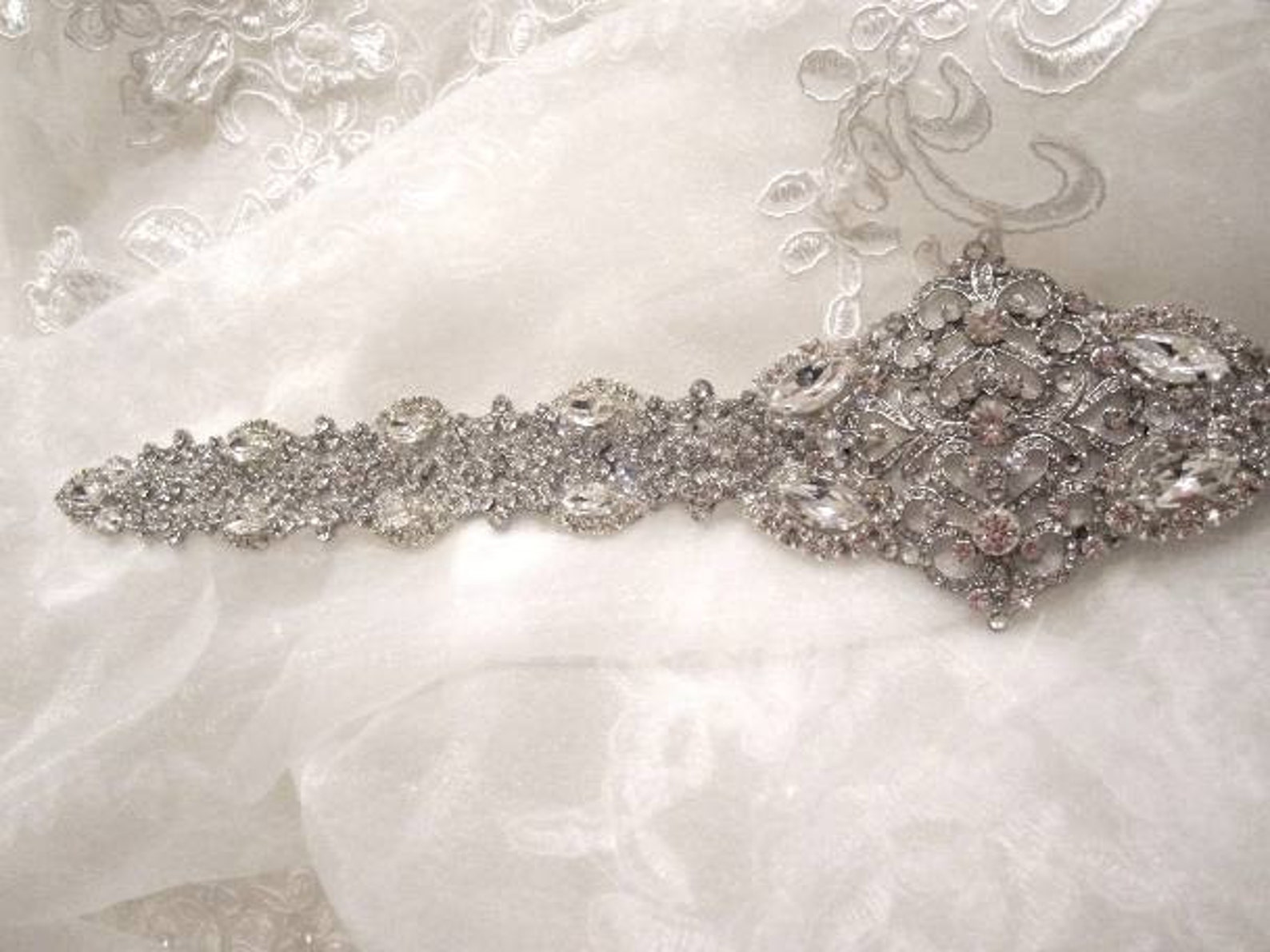 Amelia Bridal Dress Gown Beaded Jeweled Crystal Belt Sash - Etsy