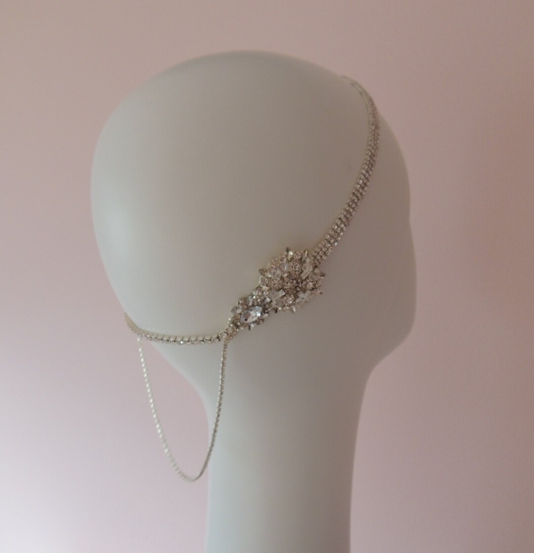 Chain Headpiece Forehead Back Drape Band Bohemian Bridal - Etsy
