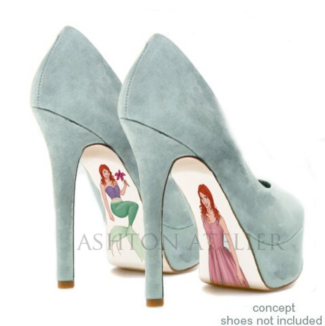 Custom Hand Painted Little Mermaid Pumps - Etsy