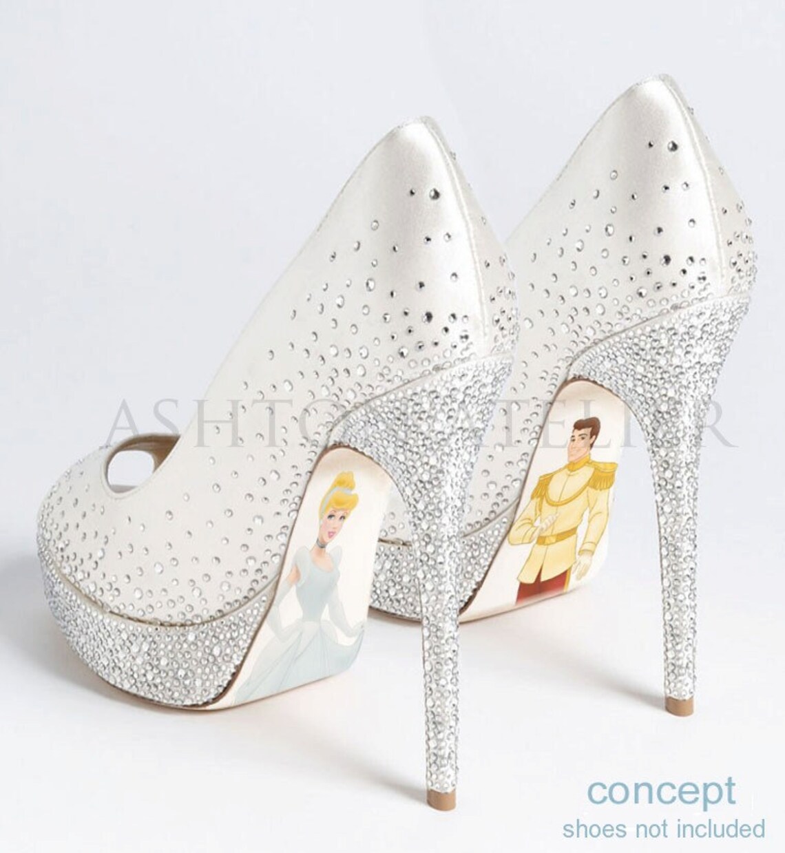 Custom Hand Painted Cinderella Heels - Etsy