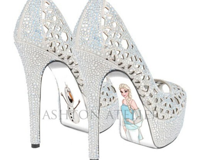 Custom Hand Painted Snow Queen High Heels - Etsy