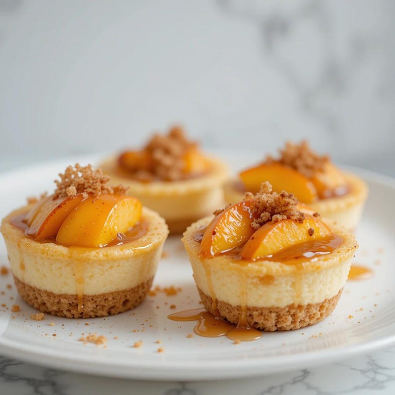 Best Mini Peach Cobbler Cheesecakes Recipe – Instant Download, Bite ...