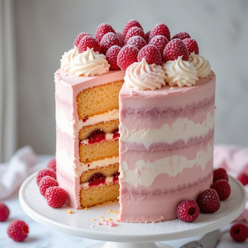 The BEST Lemon Raspberry Cake With Lemon Glaze and Fresh Raspberry ...