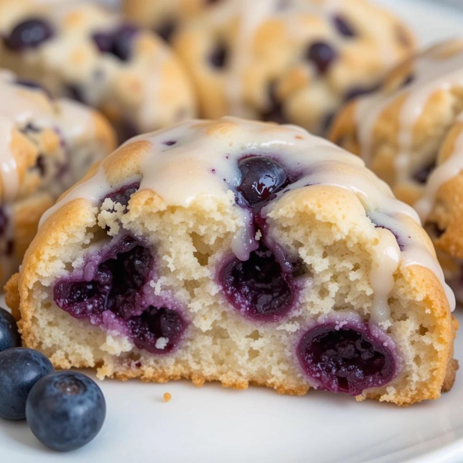 Best Recipe for Sweet Blueberry Biscuits With Lemon Glaze | Easy ...