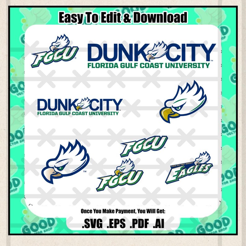 Florida Gulf Coast Eagles SVG | FGCU Logo Clipart | Florida Gulf Coast ...