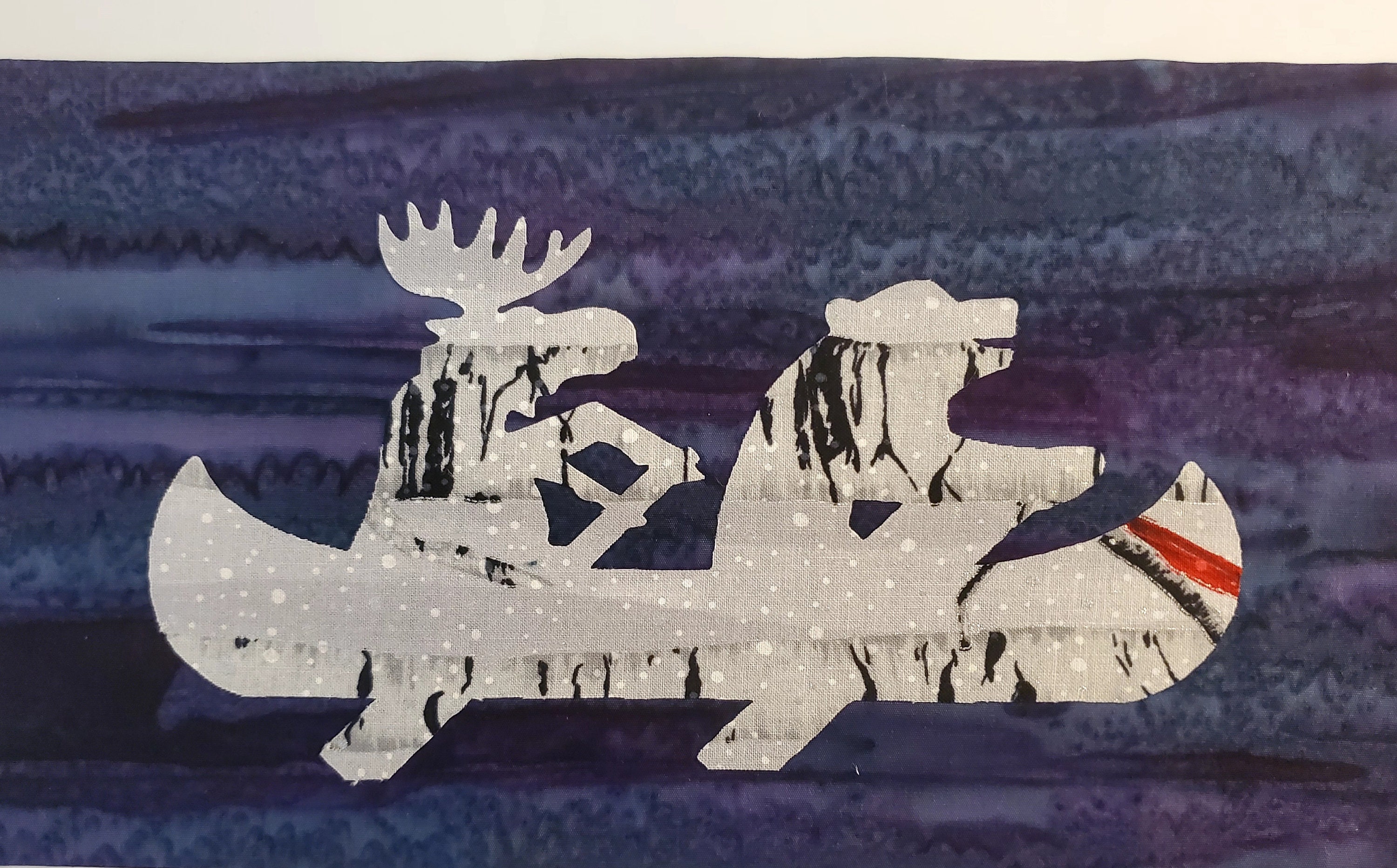 Moose Bear Canoe Quilt Block 11" - Etsy